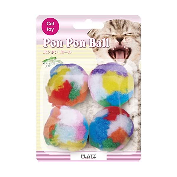 商品名：ポンポンボール　４Ｐブランド名：PLATZ生産国：中国サイズ：高さ15.2cm x 幅10.8cm x 奥行4cm重量/容積：24gペット用品:猫:おもちゃ:ボール