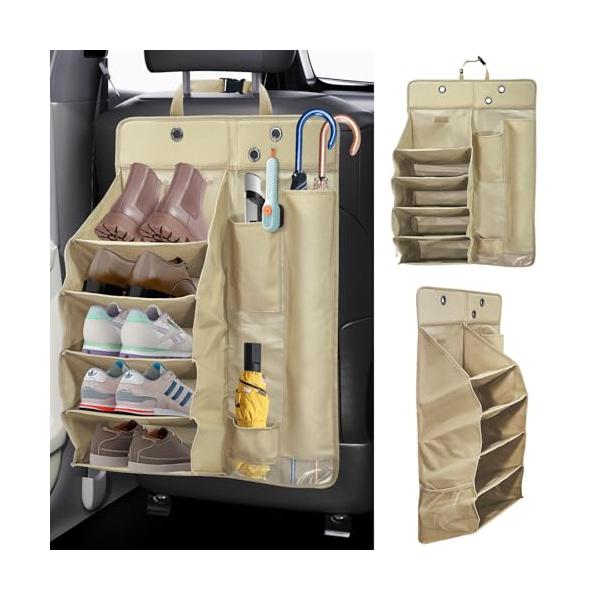 * 車内土禁のマストアイテム  ：車用マルチシューズラック&amp;傘入れは土禁車にフィットするように特別に設計されており、車内のスペースを有効に活用できます。下駄箱、傘入れ、ラックなどで利用可能 *傘差し部には水抜き穴もあり、清潔に車用収...