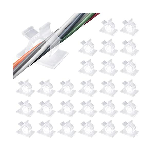 配線整理  サイズ：2.5*1.9*2.2* 対応範囲*7-10Φmm 個数：30個　異なるタイプのケーブルに適して、電源コード、携帯電話、スマートフォンの充電コード、照明コード、PC周辺の コードなどのケーブル類がすっきり整理して家が明る...