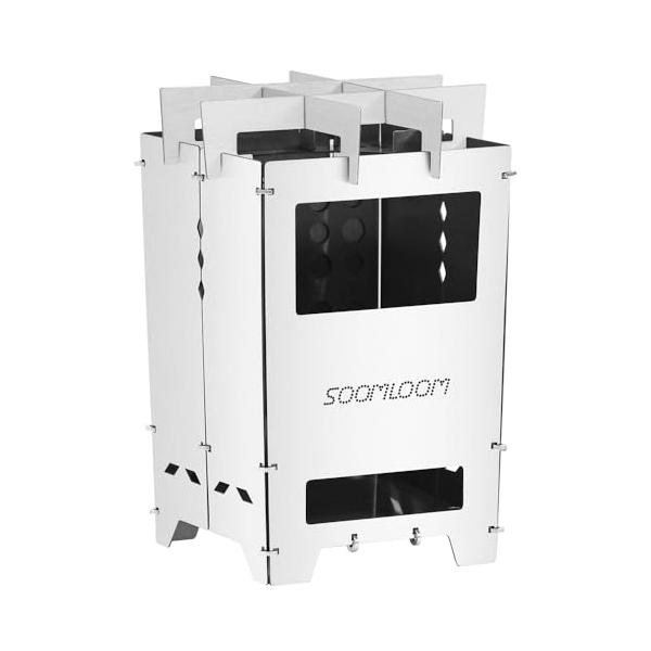 材質:本体は高品質ステンレス鋼を採用、特徴が耐食性に優れていて錆びることなく、強度高く、耐熱性及び耐低温特性に優れております。サイズ:使用時は(約)145x145x213mm、収納時は(約)190x124x20mm、小型、コンパクトサイズで...