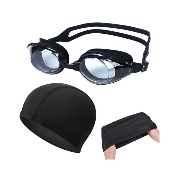 快適高弾性水泳帽 本スーツに含まれる水泳帽は高弾性材質を採用して作られ、柔らかく肌になじみ、装着すると頭部が締め付けられず、通気性がよく、効果的に髪の損傷と水流抵抗を減少させ、水泳中により自在になる。  防水スイミングミラー スイミングミラ...
