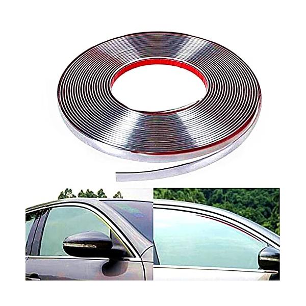 * カラー シルバー  材質 PVC＆クロームメッキ膜* サイズ 幅：12mm 長さ： 約12m  重量 約210g*ボディー全体、グリル等を高級感のあるメッキモールでドレスアップできます。*バンパーやドア開閉などの傷防止対策にもなります。...