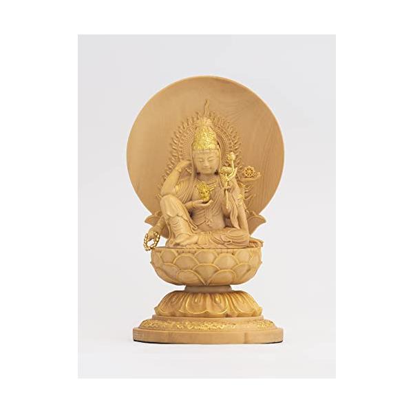 極小仏シリーズ： 実物のイメージそのままの造形バランス　用途や場所を選ばずお楽しみいただける極小サイズの木彫り仏像本体サイズ(約)：高さ10.5*幅5.9*奥行5.9cm　重量：約60ｇ素　材：天然木 ツゲ *製品内容：本体 台座一体 　桐...