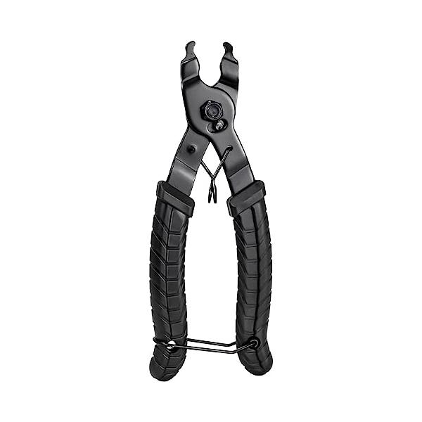 商品内容 ：ミッシングリンク外し取り付け工具 サイズ ：全長約17cm 素材 ： 滑り防止ゴムグリップ、高強度鋼 用途 ：自転車チェーンミッシングリンクタイプの取外しと取り付けを行う工具[使用方法]取付け[グリップを開くとロック]外し[グリ...