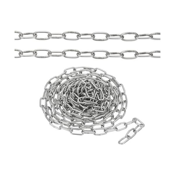 カラー：シルバートーン；素材：SUS304ステンレススチール；長さ：9.8フィート/3メートル；単一チェーンサイズ：18 x 8 x 2mm / 0.7 x 0.3 x 0.08" 長さ*幅*厚さ ；梱包リスト：小型ステンレススチールチェー...