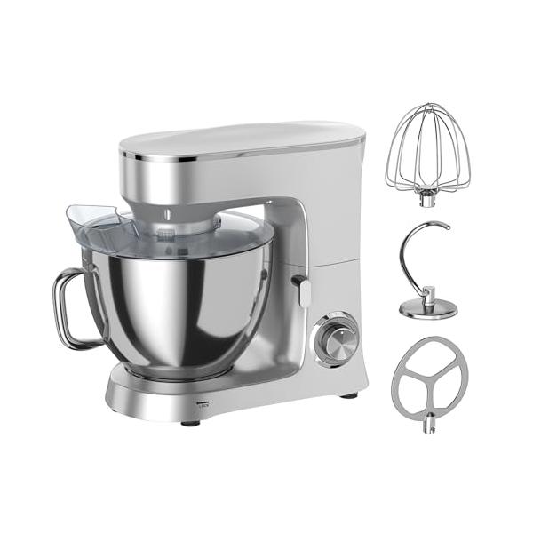 スタンドミキサー：食材や料理を混ざる、練る、泡立てるのを簡単且つ効率的に実現するスタンドミキサー。卓上に置くと便利に使用できます。8L大容量：普通5Lや6Lの設計と異なり、家庭用だけじゃなく業務用さえも対応できる大きな8Ｌを採用。ボウルがス...