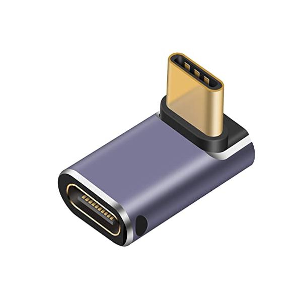 L字 USB C 変換 アダプタ  : L字型設計は直角端子で、ケーブルの折り曲げ及び断線を有効的に防止できて、配線をスッキリと整理して、他の機材配置の邪魔にならないようにできます。 USB Type C L字 アダプタ : この USB4...