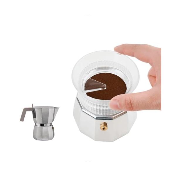 サイズ ほとんどの3カップモカポットに適しています。下部リングの内径は54mm、外径は70mmです。上部リングの直径は84mmです。高さは37mmです。 3カップシングルバルブモカポットまたは2カップダブルバルブモカポットを進めます。 ドー...