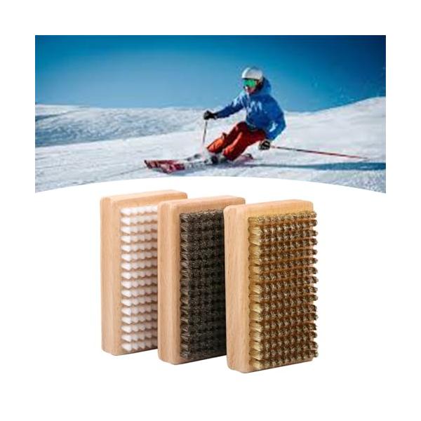 *真鍮ブラシ：真鍮スノーボードブラシは真鍮ワイヤーで構成されており、柔らかくて使いやすく、ワックスがけの前に使用すると、古いワックスを簡単に取り除き、ワックスの削りくずや質感をブラッシングすることができます。*ナイロンブラシ：ワックスボード...