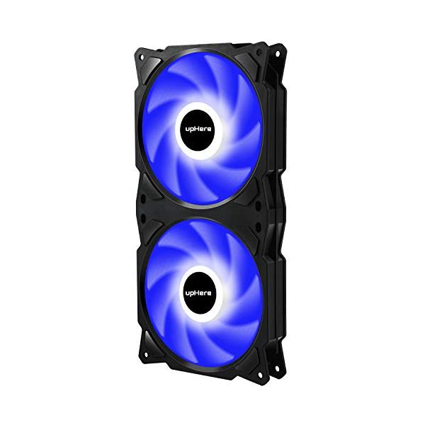 二連PCファン 2連型一体式フレーム構造にある独特の設計により、 高品質部材の採用、2連フレーム連結には隙間がないので、非常に効率的な換気を実現、ケースの温度を10*15*急速に下げることができます。配線はスッキリ、連結式ケーブル設計のPC...