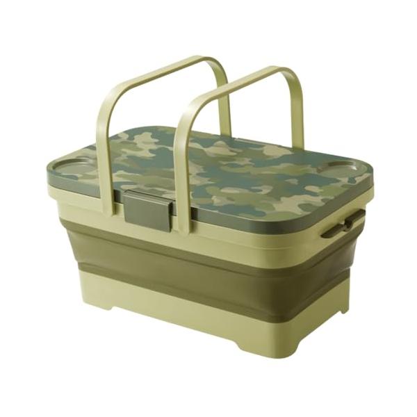 サイズ 組み立て時/約幅46.3*奥行29*高さ21.4cm // 折りたたみ時/約幅46.3*奥行29*高さ8.6cm 素材・材質 [本体・水抜き栓] 熱可塑性エラストマー // [枠・底・ハンドル・止め具] ポリプロピレン // [テー...