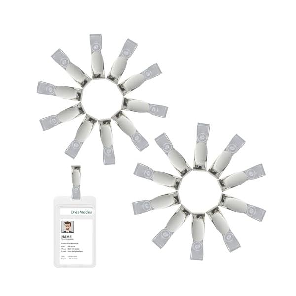 多角度回転 このポケットクリップは角度調整可能のデザインで、270度回転可能な連結バンドが付属しております。胸元に吊り下げる必要がある場合や衣類にクリップする場合でも、IDカードや社員証などを最適な表示角度に自由に調整できます。 しっかり固...