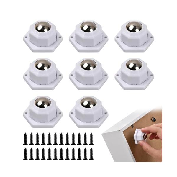 * 信頼性の高い頑丈な素材 これらの回転キャスターは高品質の高強度ABSとニッケルメッキ鋼球素材で作られており、耐摩耗性と強度があり、変形しにくく、壊れにくく、錆びにくく、長期間使用できます。* 360度回転 ミニ家具回転ホイールは二重の厚...