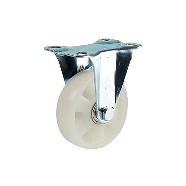 車輪材質:ナイロン・白(B入) 取付ピッチ:112X53(100X56)mm取付高さ:190mm 車輪径:150mm許容荷重:1600N 163kgf 車輪幅:35mmプレート寸法:140X80mm 取付穴径:11mm文房具・オフィス用品/...