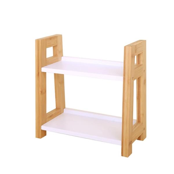 「多機能」2段式収納ラック，キッチンラック，調味料ラック、花棚、卓上整理収納ラック、化粧品ラック，書棚、花台などとして使え、収納力は抜群です。「竹製」自然竹材で丁寧に制作され、 優しく温かみのある竹模様で　自然に触れ合えるさっぱりしている雰...