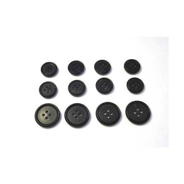 大変お得なスーツ、ジャケット1着分のセット販売専門メーカーならではの、価格、最高品質ボタンを替えるだけで、洋服がワンランクアップ漆黒のツヤ感ホビー:手芸・画材:裁縫材料:ボタン
