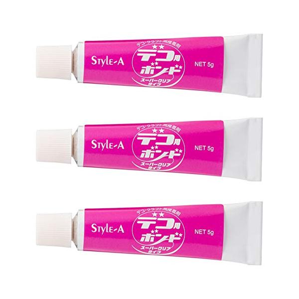 5g*3本セット 日本製透明で強力タイプのデコ用接着剤硬化後もクリアできれいな仕上りになります凸凹のあるパーツの接着などにも適しています固まるまでの時間に余裕があり、ストーンを並べた後の微調整もできます。ホビー:手芸・画材