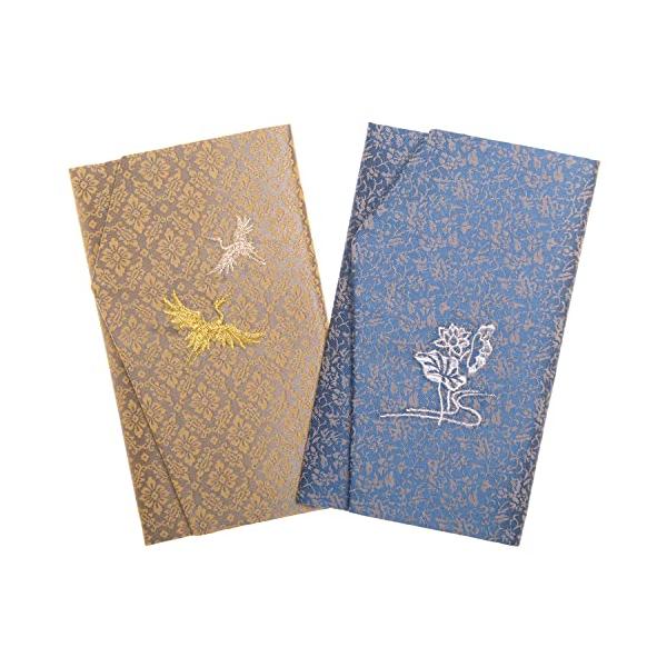 あらかじめ染色された糸を用いて、織りで絵柄を表現するどんす織の慶弔2枚セット。なめらかな表面と美しい光沢が特徴です。*日本製*アセテート70%・レーヨン30%*化粧箱付き*サイズ袱紗：各横約12cm 縦約20cm 箱：約26*21*2cmホ...