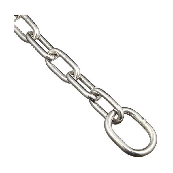 *両端に楕円リンクを採用、１回通して対象物をしっかりガードします。*はしごの転倒防止、自転車や単車などの盗難防止、工具なども盗難防止、門扉の施錠に。*ステンレスチェーン ＳＵＳ３０４ だから雨にも強く、いつまでも美しさを保ちます。*L(mm...