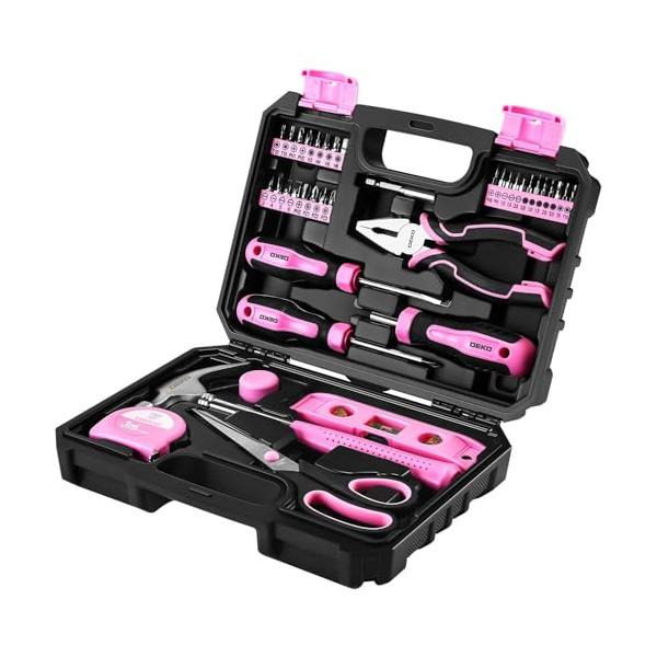 * 優れた耐久性 作業工具セットは上質な素材で仕上げるだけでなく、錆防止加工をも施し、壊れにくく、長持ちできます。この道具セットはANSI標準に達し、安心安全に使うことができます。* 圧倒的なツールキット この女性用工具セットは日常修理に必...