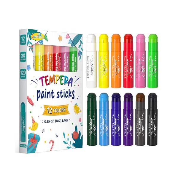 * 12鮮やかな色 ：JUPITEARTHのテンペラクレヨンは、プロフェッショナルな色合わせを採用しており、ほとんどの描画シナリオに対応します。子供たちの色認識や認知発達を助け、色の探求を通じて創造力を育みます。* 30枚のステッカー＆12...