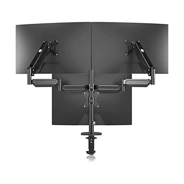 商品仕様 対応規格:VESAマウントインターフェース規格(FPMPMI)75mm/100mm、17インチから27インチまでの液晶ディスプレイに対応できるモニターアームです。 耐荷重 一台 10KGです。 三画面モニターアーム  3台モニター...