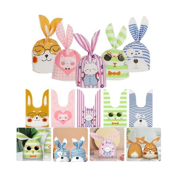 ラッピング 袋プレゼント袋紙袋 小 プレゼント おしゃれギフトバッグ ラッピング袋 クリスマス お菓子 ギフトラッピングレジ袋 かわいいラッピング 小さい袋ギフト袋誕生日ラッピングリボンのウサギ袋 バレンタインチョコレート うさぎラッピング...