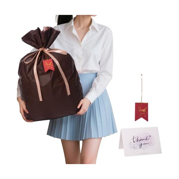 ラッピング 袋 大 - サイズ 約45cmｘ56cm*底マチ12cm ラッピング 袋 大 - デザイン 素材・色違いの二重袋になっているのでリボンを絞るとゴージャスなラッピングが簡単にできます。底マチがあるのでゆったり入ります。 ラッピング...