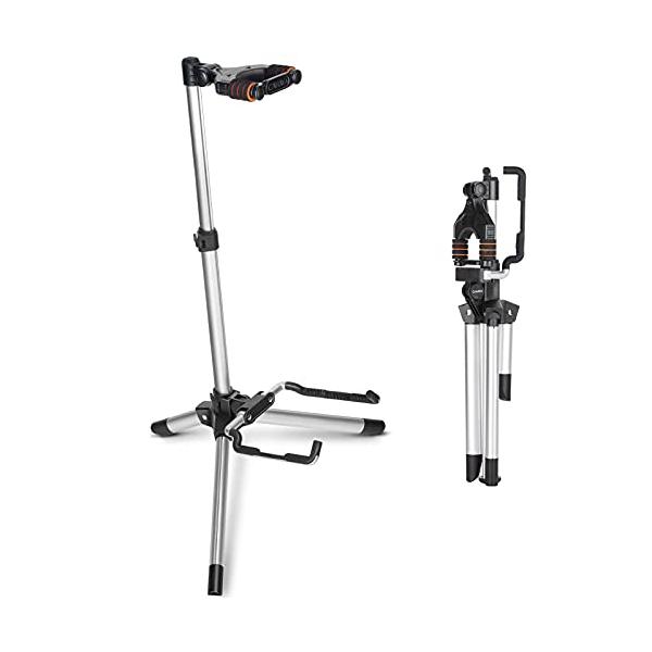 超軽量アルミ合金製・ピック収納でき このギタースタンド本体は830gで、超軽量アルミ合金製です。とても頑丈で錆止めることもできます。また、ギタースタンドヘッド上は収納コンパートメントがありますので、様々なピックを収納できます。 自動的にポッ...