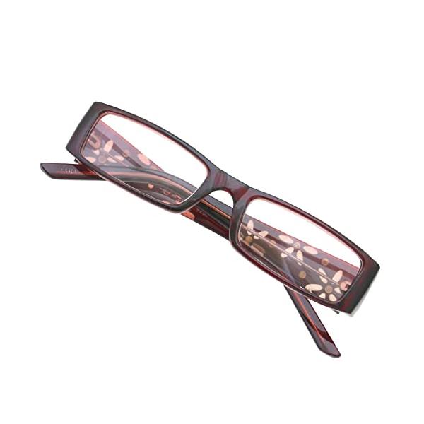 マーガレットをモチーフにした花模様をテンプルに施したオシャレ感アップの老眼鏡です。 非球面老眼レンズを採用しているため軽くて見やすい老眼鏡です。 * 顔幅/ 130mm　　* つるの長さ/ 135mm　　* レンズサイズ/ たて26mm x...