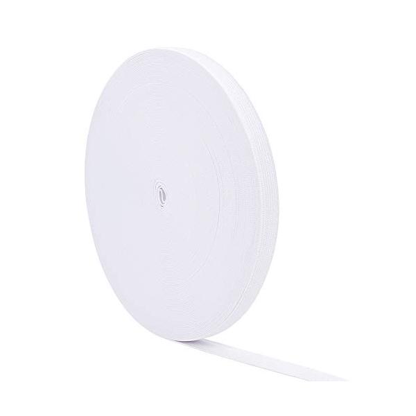 上品な素材：70%ポリエステルと30%ゴムから作った織ゴムがより厚くて品質が高い。軽くて柔らかく手触りもいい、通気性もいいです。パッケージ包装：１巻き平ゴム、全長は30m、幅15mm、色は白色。強い弾力：簡単に原状に戻られ、引っ張っても変形...