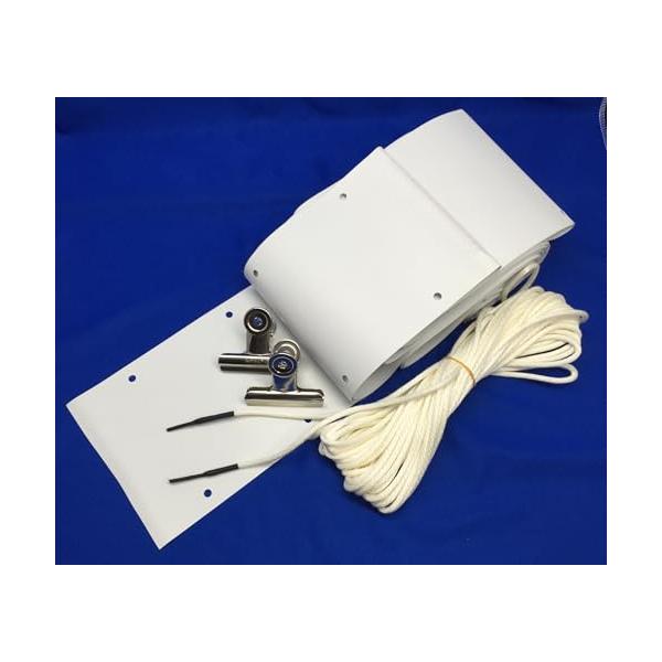 ターポリン白帯　0.6tｘ145ｘ12500　1枚４mmビニロン紐14m　1本仮止めクリップ　２個スポーツ＆アウトドア:硬式テニス:ネット・ゲージ