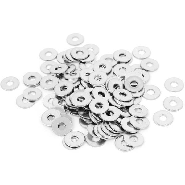 Easycargo 100pcs M4平ワッシャーガスケットステンレス鋼304サイズ：M4材質：ステンレス鋼304スタイル：Din125パソコン・周辺機器/PCパーツ/パソコン用ネジ