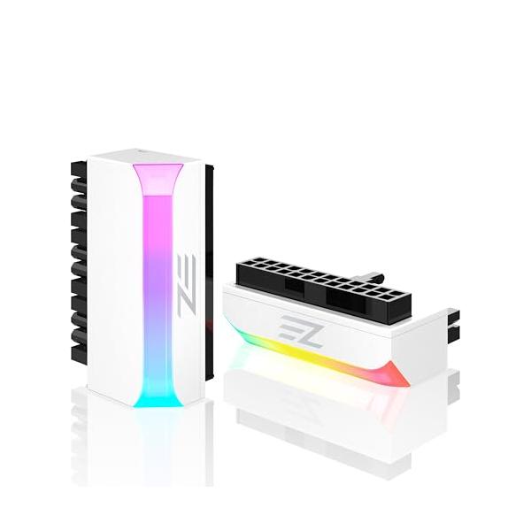 ATX 24 ピン 90* アダプターは、標準の 24 ピン主電源接続をサポートするすべての ATX マザーボードおよび電源ユニットと互換性があります。高度な ARGB 照明システムで構築されており、目を疲れさせることなく魅力的に光る AR...