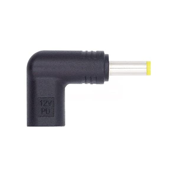 USB 3.1 タイプ C USB-C メス DC 12 v 4.0x1.7 mm プラグ アダプター PD エミュレーター トリガー 90 度角度付きType-Cメス側に12V PDエミュレータトリガーを内蔵しています入力 Type-Cメ...