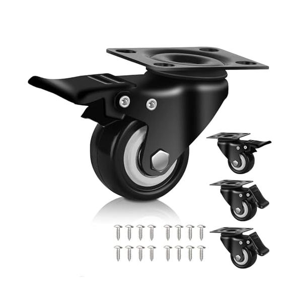 小さなキャスターでも大きなヘルパー 日常生活で機器や家具を移動することに悩まされていませんか?Zalslei 38ｍｍ プレート キャスター セットには、ブレーキ付きの回転安全キャスターが 4 個含まれています。家具、ホームキャビネット、オ...