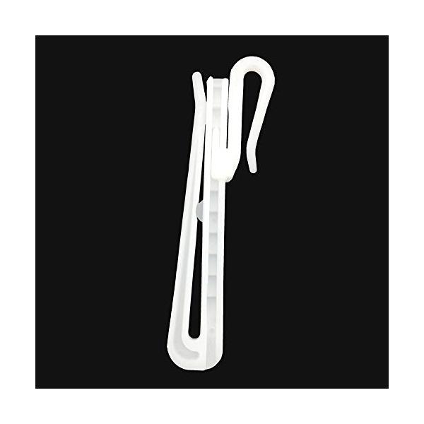 サイズ：100本入り本物サイズ：本体長さ70mm 全長約75mm フック先端 カーテン端 ：最大幅4.6mm 最大厚さ4.4mm フック先端 カーテンリング端 ：最大幅3.6m 最大厚さ2.9m　　素材：POMオーダーカーテン100mmにつ...