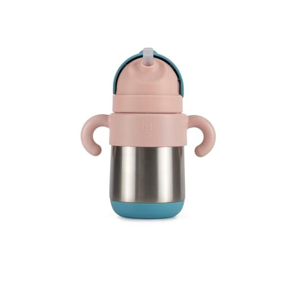 カチッと閉まる安心構造。フリップトップ式のフタ内にストローをしまえるので、お出かけにも便利子どもの小さな口にもピッタリ、吸うと飲む量をコントロールしてくれるやわらかいストローストローは簡単に取り外して洗え、交換も可能どのアングルからでもこぼ...