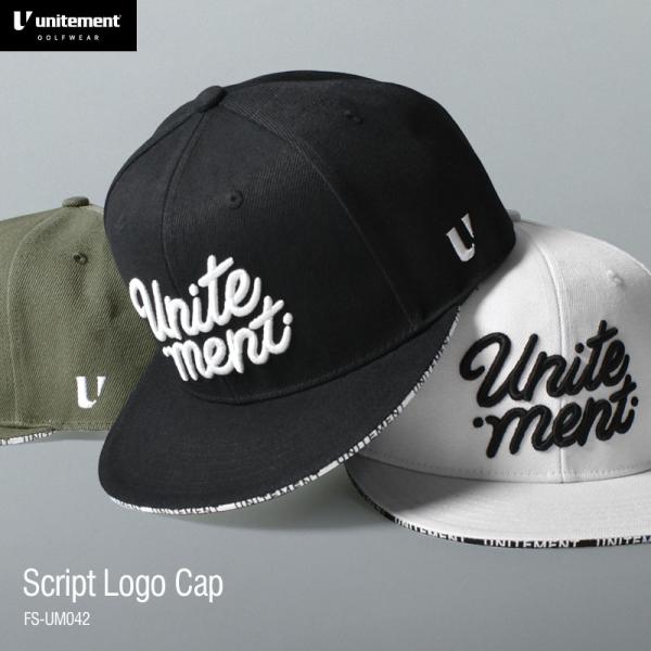 unitement（ユナイトメント）ゴルフバイザーエッジのロゴプリントと、厚盛りのスクリプト刺繍で存在感のある遊び心溢れたゴルフキャップ。■サイズ ：頭周り：57〜62cm / つば：7cm / 高さ：12cm■カラー：BlackWhite...
