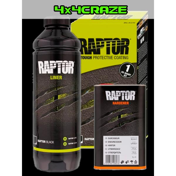 ★当店はU-POL社からの正規輸入代理店です。U-POL製のRAPTOR LINERの1Lセットになります。◆セット内容カラー：ブラック(1)ラプターライナー1リッター（１リッター×1本）(2)硬化剤(3)軽量カップ※塗装ガンは別売りとなり...