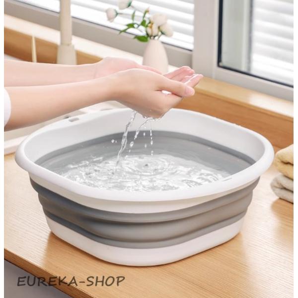 《商品情報》サイズ：画像に記載仕様・機能：洗い桶 折りたたみ ソフト バケツ シリコン大容量 水切り 排水口 軽量 折り畳み おしゃれキッチン 料理 シンク 収納 整理 お風呂 四角アウトドア 車 ガーデニング まな板 食器かご