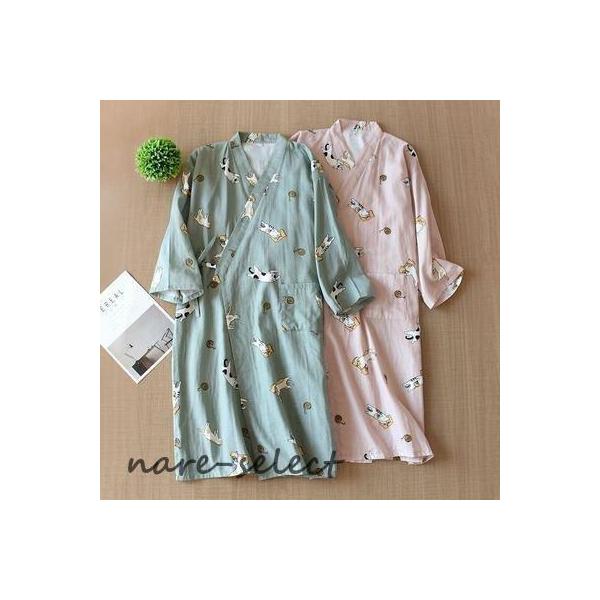 ★素材：綿 ★カラー: グリーン、 ピンク  ★サイズ： 女M肩幅38バスト100着丈95袖丈51適用体重60kg以下 女L肩幅41バスト108着丈102袖丈53適用体重75kg以下 男M肩幅59バスト114着丈104袖丈63適用体重70k...