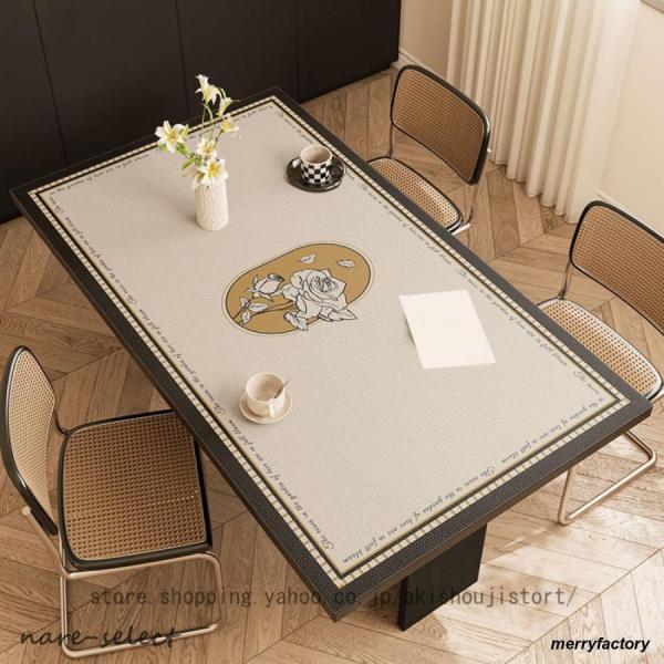 多機能 テーブルクロス テーブルマット デスクマット：1、防水：テーブルクロスは傷がつきにくく、防水性があります。優れたドレープ、硬さ、耐水性、耐摩耗性により、テーブルや家具を保護するのに役立ちます。2、お手入れが簡単：湿らせた布、スポンジ...