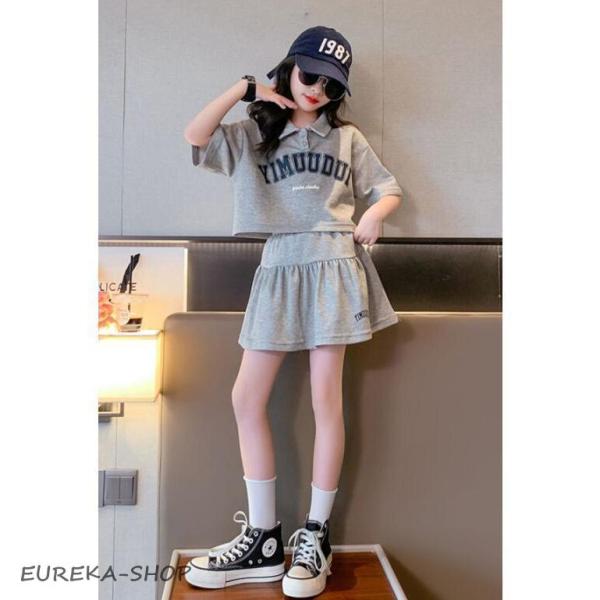素材：ポリエステル子供服 セットアップ 女の子 半袖 夏 2点セット Tシャツ 短パン ヒップホップ 韓国子供服 キッズ 可愛い おしゃれ 小学生 通学着 新品 130 140 150 160●モニター画像は実際の商品と色合いが異なる場合も...