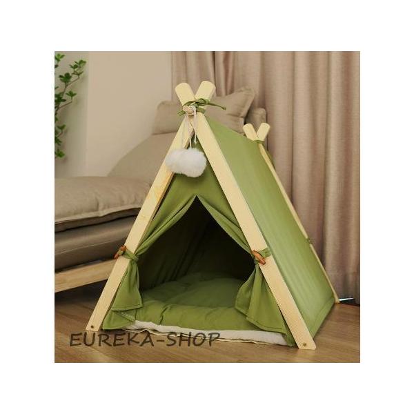 ペットの理想居所：このペットハウスは、犬猫や他のかわいいペットの快適な家になるように設計された。高品質の素材：木と布の天然素材から作られて、環境に無害です。水洗いできる素材だから、いつも清潔。犬や猫だけではなく、ウサギ、フェレットなど小動物...