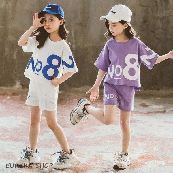 韓国子供服 夏 新作 セットアップ ショートパンツ 半袖Ｔシャツ 上下セット カジュアル ス 女の子 女児 キッズ ジュニア スポーツウェア 練習着 110cm 120cm 130cm 140cm 150cm 160cm素材 :コットン、ポ...