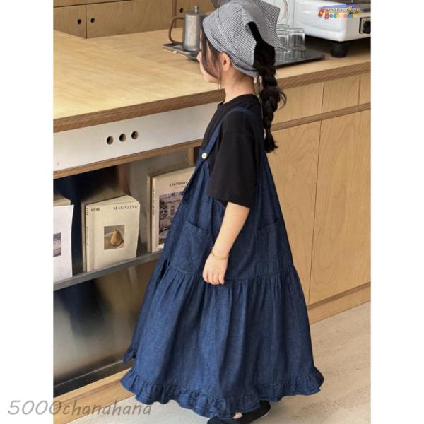 ワンピース キッズ 子供服 女の子 夏 キッズワンピース デニムワンピース 子供ドレス ジュニア 可愛い カジュアル 新品 ワンピース キッズ 子供服 女の子 デニムワンピース 子供ドレス ジュニア オーバーオール キッズ 女の子 春 夏 ...