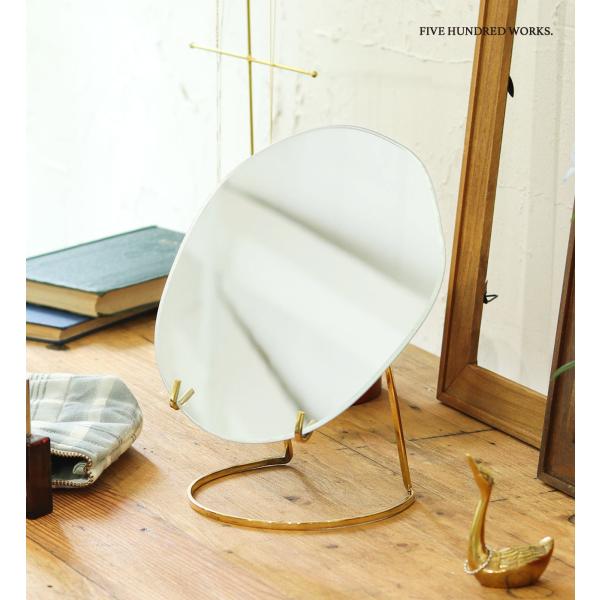 【商品名】 inbloom(インブルーム) ブラススタンドミラー Lサイズ【ブランド】Creer(クレエ)【商品仕様】size： ミラー 約w210×h210mmスタンド 約w130×d115×h140mm重量: 約200g素材: アクリル...