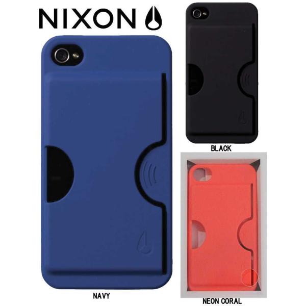 NIXON 2012 SUMMER CARDED IPHONE 4 CASE COLOR ： BLACK NAVY NEON CORAL Custom Molded Polycarbonate iPhone Case with option...