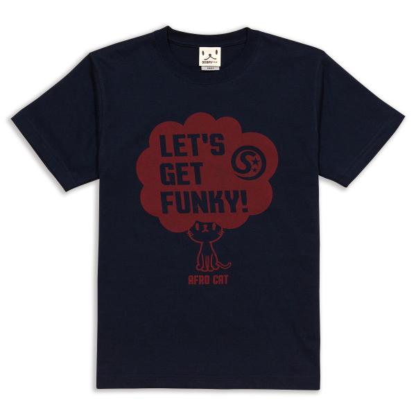 Tシャツ メンズ レディース 半袖 猫 AFRO CAT - ネイビー ネコ ねこ 猫柄 雑貨 SCOPY スコーピーファンキーで行こう！ファンキーでグルービーなアフロ猫が登場。80年代レトロ調のディスコチックなTシャツです。「Let's ...